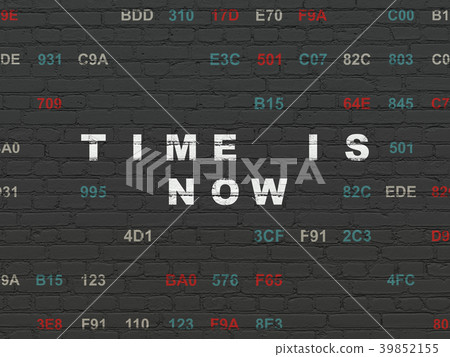 Time concept: Time is Now on wall background - Stock Illustration ...
