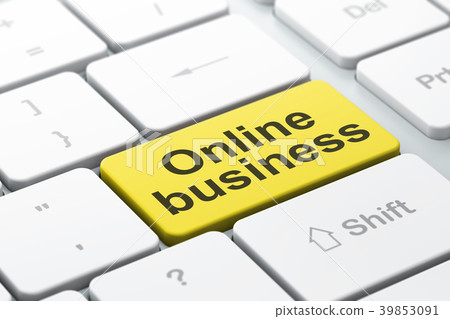 Business concept: Online Business on computer - Stock Illustration ...