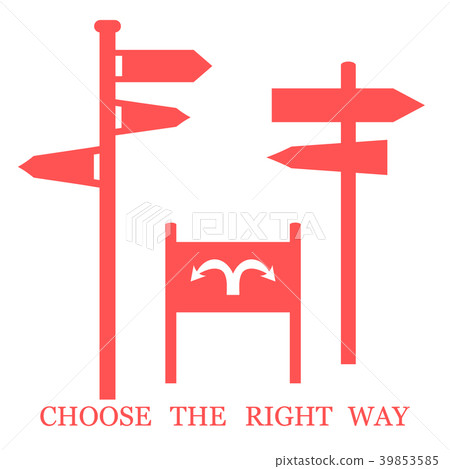 Set of colored stylized icons road signs and an - Stock Illustration ...