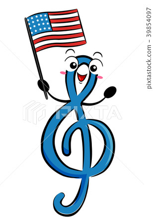 Mascot GClef Flag Illustration - Stock Illustration [39854097] - PIXTA