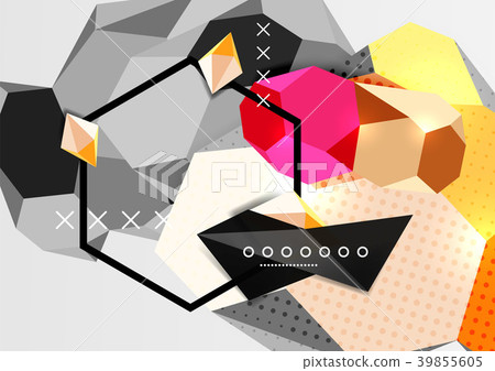 Color 3d geometric composition poster - Stock Illustration [39855605 ...