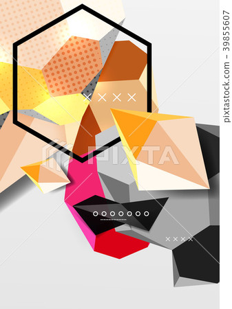 Color 3d geometric composition poster - Stock Illustration [39855607 ...