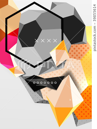 Color 3d geometric composition poster - Stock Illustration [39855614 ...