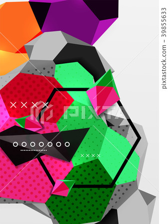 Color 3d geometric composition poster - Stock Illustration [39855633 ...