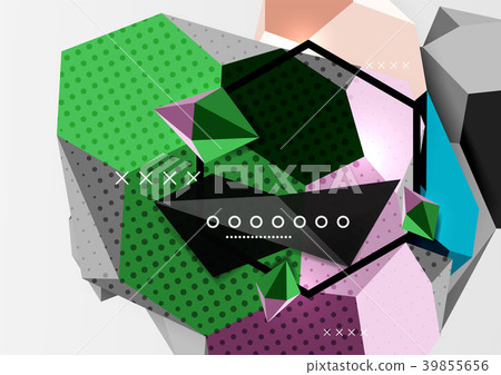 Color 3d geometric composition poster - Stock Illustration [39855656 ...