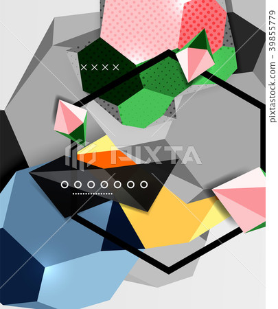 Color 3d geometric composition poster - Stock Illustration [39855779 ...