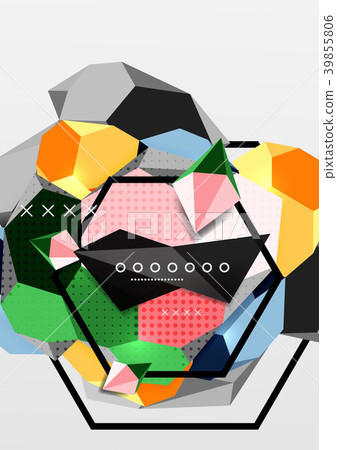 Color 3d geometric composition poster - Stock Illustration [39855806 ...
