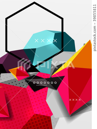 Color 3d geometric composition poster - Stock Illustration [39855811 ...