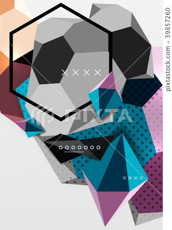 Color 3d geometric composition poster - Stock Illustration [39857260 ...