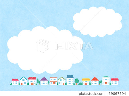 Watercolor city speech bubble 2 big and small - Stock Illustration ...