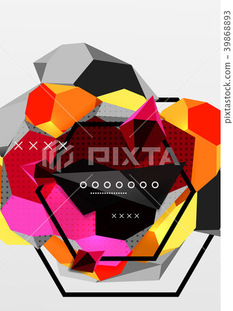 Color 3d geometric composition poster - Stock Illustration [39868893 ...