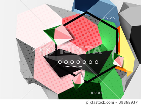 Color 3d geometric composition poster - Stock Illustration [39868937 ...