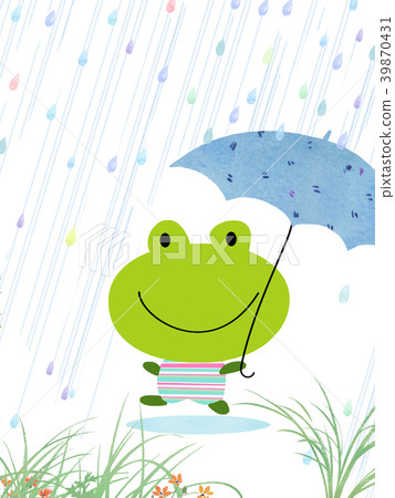 Rainy Day Frog - Stock Illustration [39870431] - PIXTA