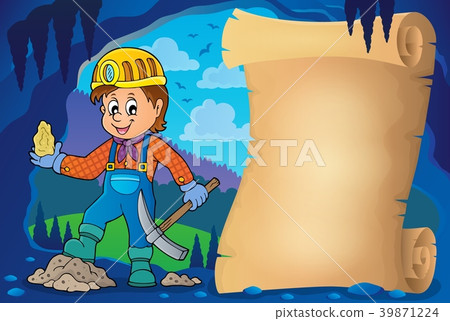 Miner theme parchment 1 - Stock Illustration [39871224] - PIXTA