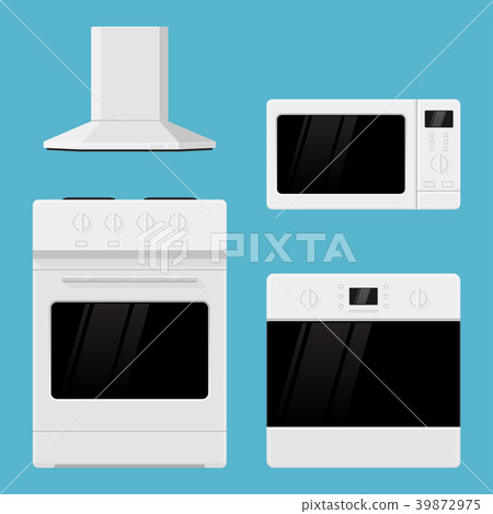 Home appliances. Flat design. Kitchen range, oven - Stock Illustration ...
