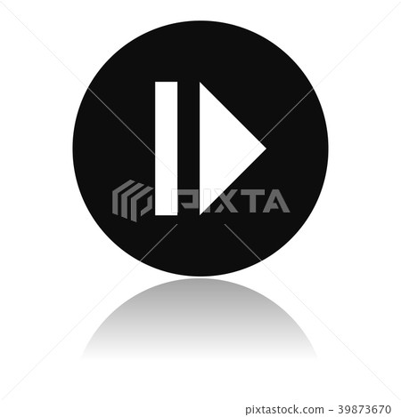 PAUSE icon. Black flat round icon with reflection - Stock Illustration ...