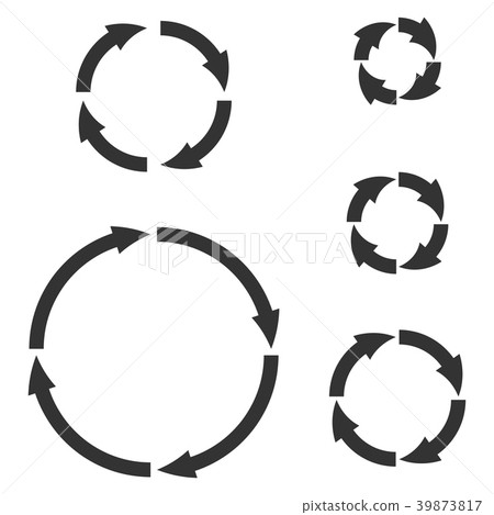 Arrows in circular motion. Arrow combinations - Stock Illustration ...