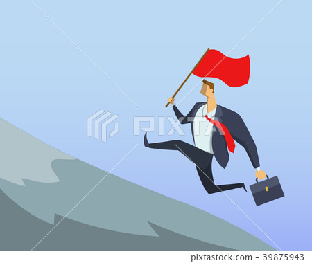Businessman in office suit running fast up to the - Stock Illustration ...