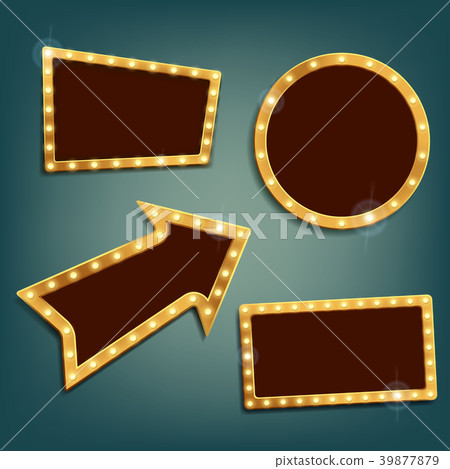 Set of vintage retro frames and banners. - Stock Illustration [39877879 ...