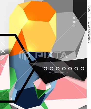 Color 3d geometric composition poster - Stock Illustration [39878539 ...