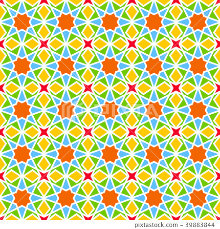 Background with seamless pattern in colorful islam - Stock Illustration ...