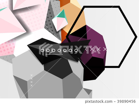 Color 3d geometric composition poster - Stock Illustration [39890456 ...