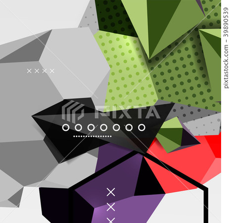 Color 3d geometric composition poster - Stock Illustration [39890539 ...