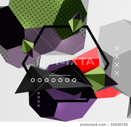 Color 3d geometric composition poster - Stock Illustration [39890540 ...