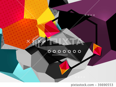 Color 3d geometric composition poster - Stock Illustration [39890553 ...