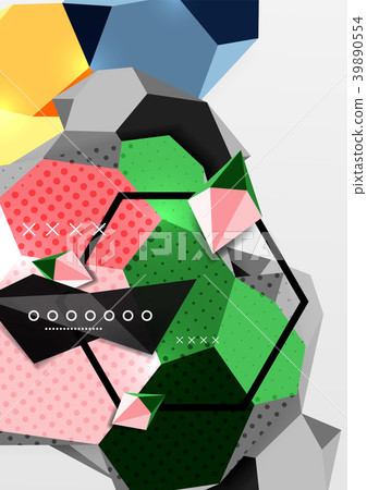Color 3d geometric composition poster - Stock Illustration [39890554 ...