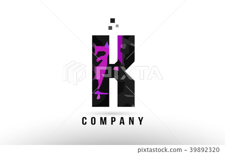 purple black alphabet letter k logo design - Stock Illustration ...