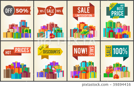 Set of Promo Posters Advertisement Stickers Info - Stock Illustration ...