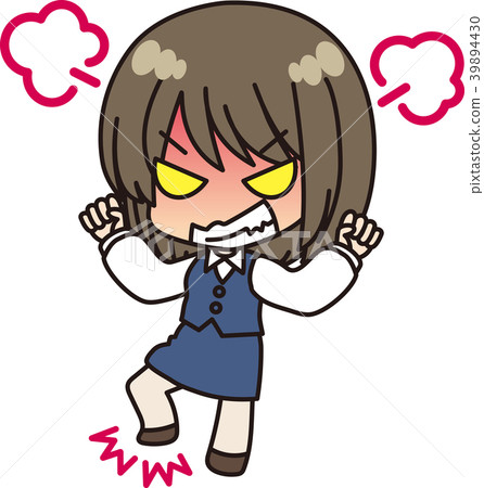 Female office worker _ anger _ ground dumper - Stock Illustration ...