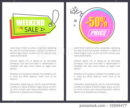 Weekend Sale Arrow Shaped Pointer Poster Advert-插圖素材 [39894477] - PIXTA圖庫