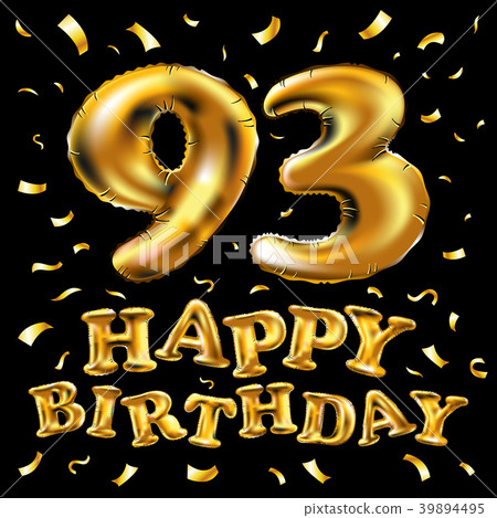 vector happy birthday 93 celebration gold balloons - Stock Illustration ...