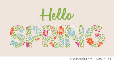 Floral typography. Spring concept. Vector. - Stock Illustration ...