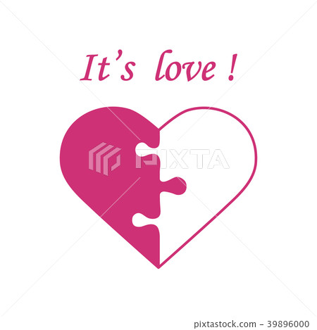 heart in the form of a puzzle and inscription - Stock Illustration ...