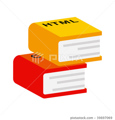 Two books HTML icon - Stock Illustration [39897069] - PIXTA