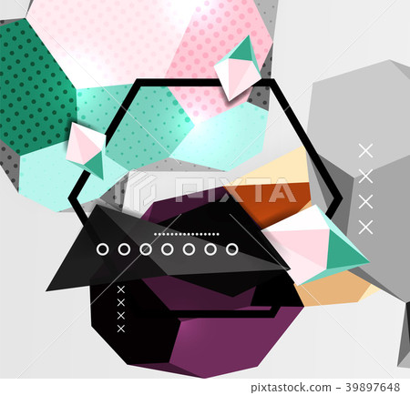 Color 3d geometric composition poster - Stock Illustration [39897648 ...