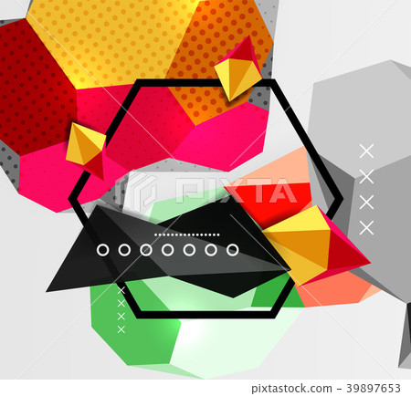 Color 3d geometric composition poster - Stock Illustration [39897653 ...