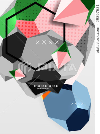 Color 3d geometric composition poster - Stock Illustration [39897681 ...