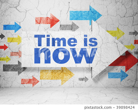 Time concept: arrow with Time is Now on grunge - Stock Illustration ...