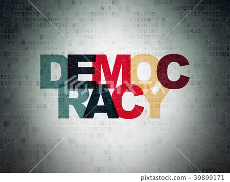 Political concept: Democracy on Digital Data Paper - Stock Illustration ...