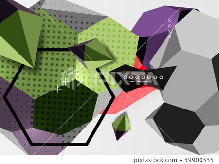 Color 3d geometric composition poster - Stock Illustration [39900335 ...
