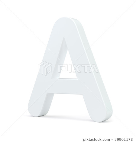 White letter A isolated on white background. 3d - Stock Illustration ...