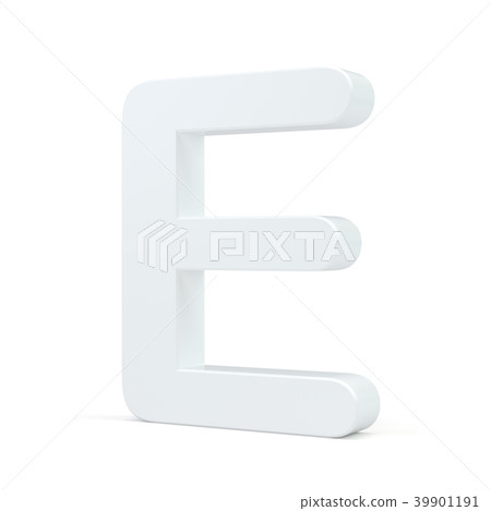 White letter E isolated on white background. 3d - Stock Illustration ...