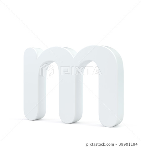 White small letter M isolated on white background - Stock Illustration ...