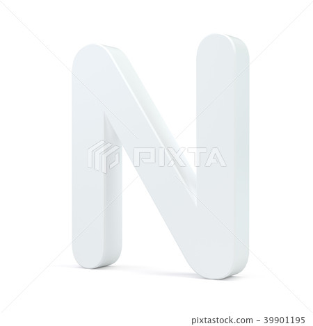 White letter N isolated on white background. 3d - Stock Illustration ...