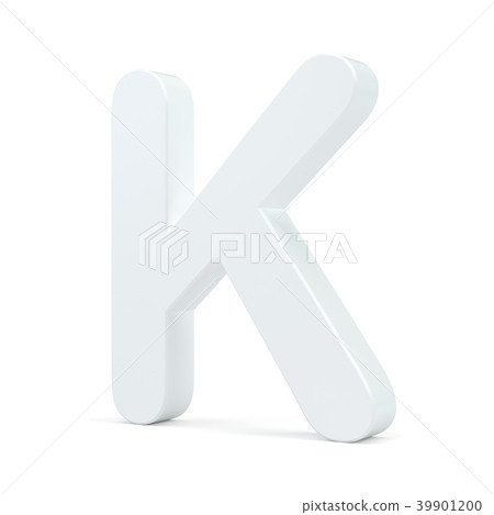 White letter K isolated on white background. 3d - Stock Illustration ...