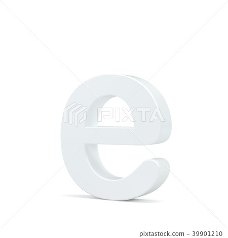 White small letter E isolated on white background - Stock Illustration ...